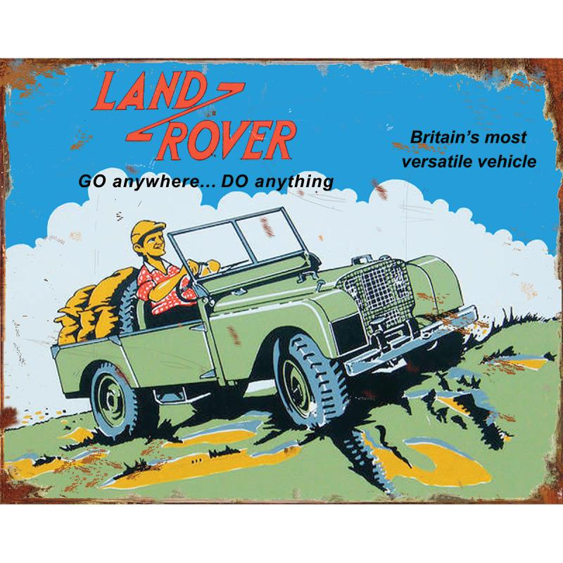 TIN SIGN Land Rover Britain's Most Versitile 192.3092 – Basis NZ