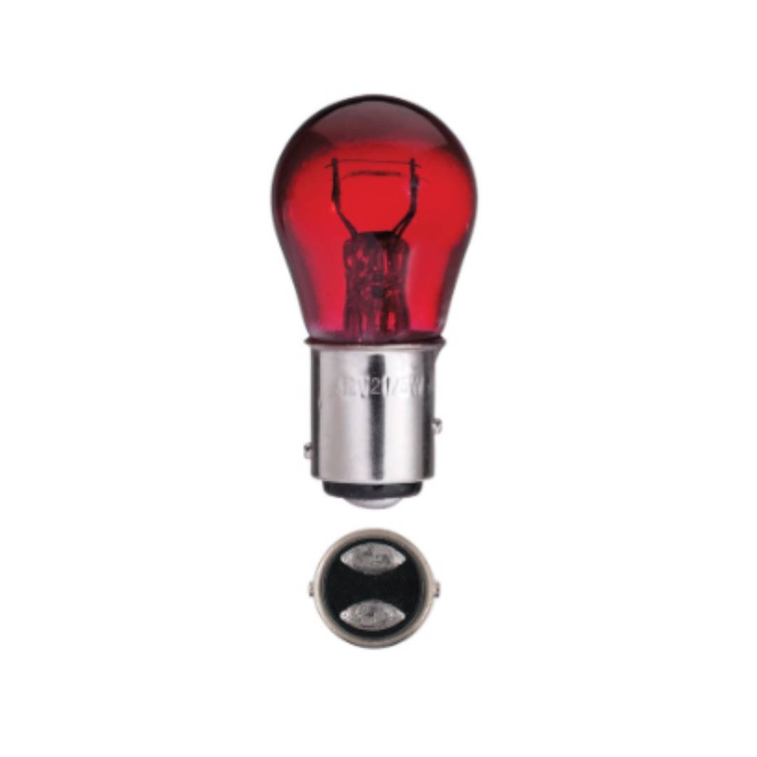BULB RED 12V 21/5W Stop Tail Offset Dual Filament Bay15D 387 – Basis NZ
