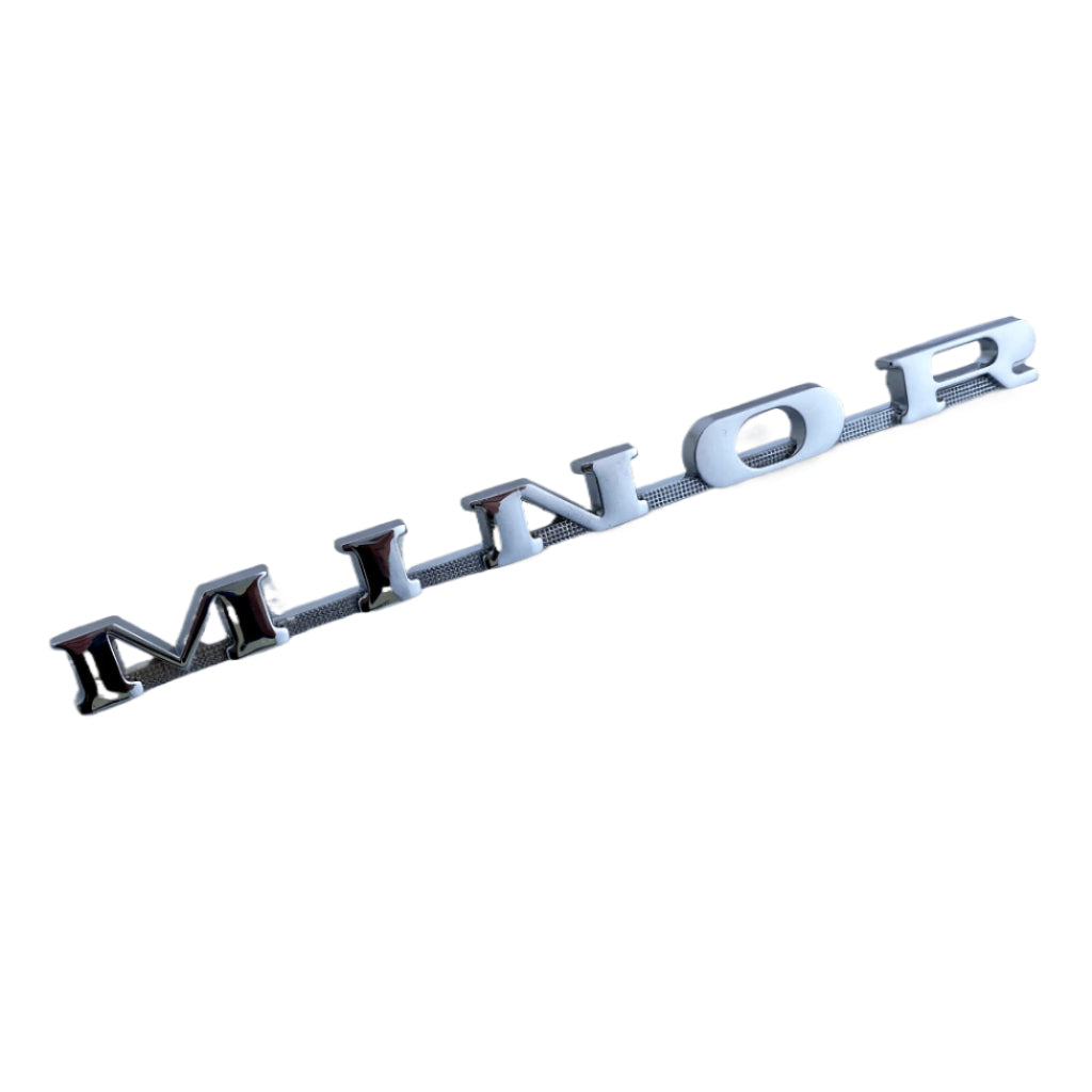 BADGE 'MINOR' Boot Badge Morris Minor LOG1001 – Basis NZ